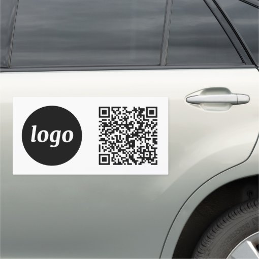 Simple Logo Promotional Business QR Code Car Magnet | Zazzle