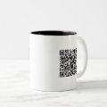 Simple Logo QR Code and Text Business Promotional Two-Tone Coffee Mug ...