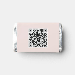 Simple Logo QR Code Blush Pink Promotional Hershey's Miniatures | Zazzle