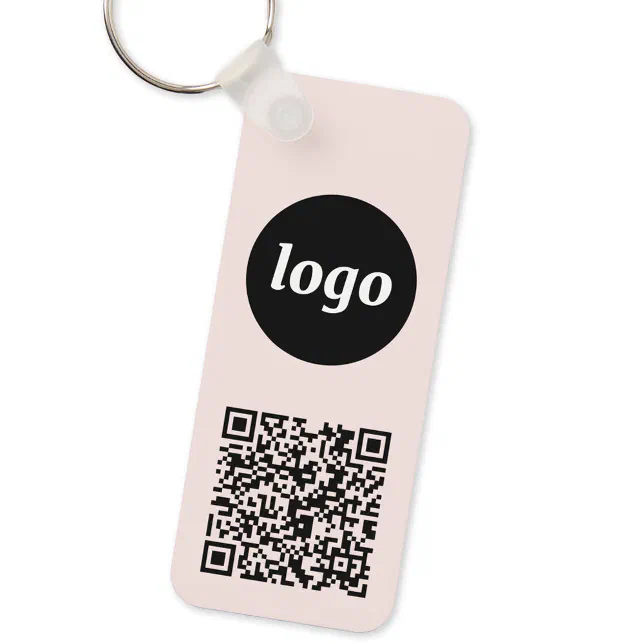 Simple Logo QR Code Business Keychain | Zazzle