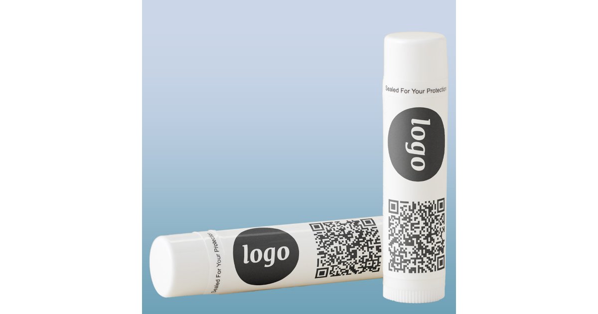 Simple Logo QR Code Business Lip Balm | Zazzle