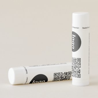 Simple Logo QR Code Business Lip Balm | Zazzle