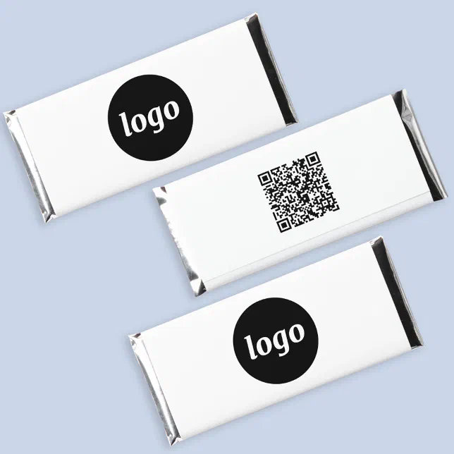 Simple Logo QR Code Business Promotional Hershey Bar Favors | Zazzle