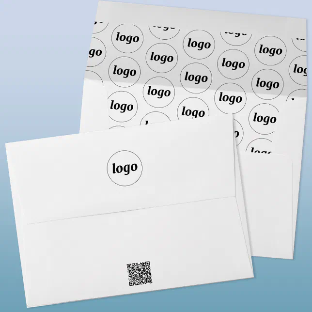 Simple Logo QR Code Professional Envelope | Zazzle