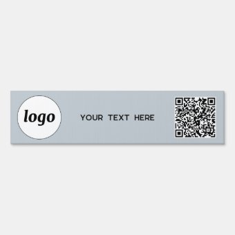 Simple Logo QR Code Text Promotional Blue Business Sign | Zazzle
