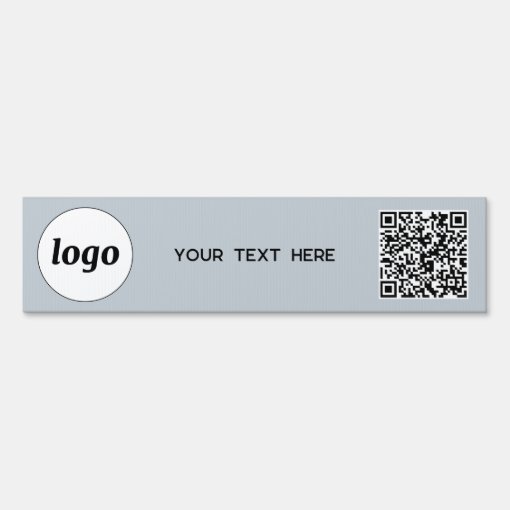 Simple Logo QR Code Text Promotional Blue Business Sign | Zazzle