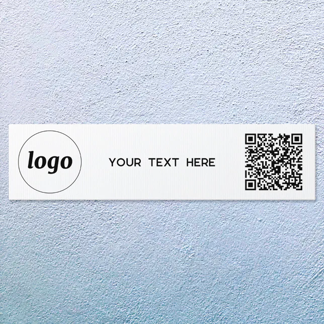 Simple Logo QR Code Text Promotional Business Sign | Zazzle