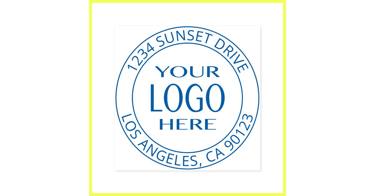 Simple Logo Replacement & Customizable Text Self-inking Stamp | Zazzle
