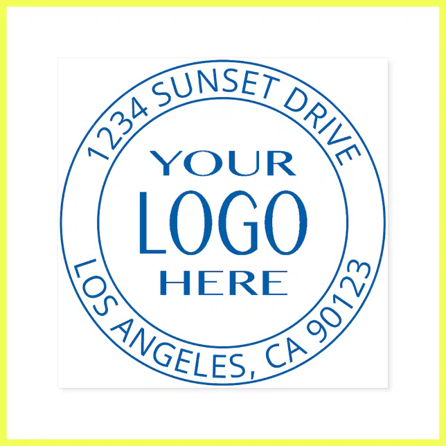 Simple Logo Replacement & Customizable Text Self-inking Stamp | Zazzle