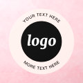 Simple Logo Text Blush Pink Wall Decal | Zazzle