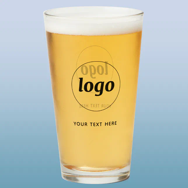 Simple Logo Text Business Promotional Beer Glass | Zazzle