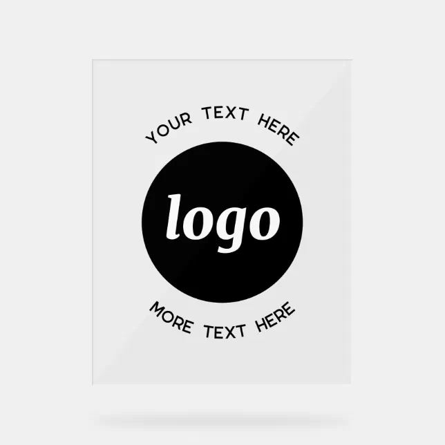 Simple Logo Text Promotional Business Acrylic Sign | Zazzle
