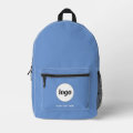 Simple Logo Text Promotional Business Blue Printed Backpack | Zazzle
