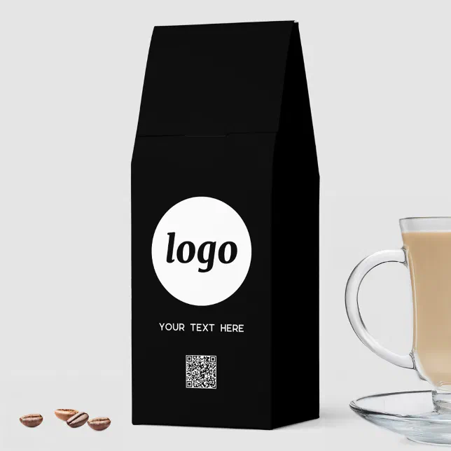 Simple Logo Text QR Code Business Promotional Roasted Coffee | Zazzle