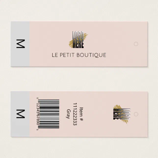 Simple Logo UPC Blush Clothing Price tag | Zazzle