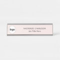 Simple Logo with Custom Text Business Blush PInk Desk Name Plate | Zazzle