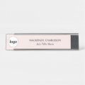 Simple Logo with Custom Text Business Blush PInk Desk Name Plate | Zazzle