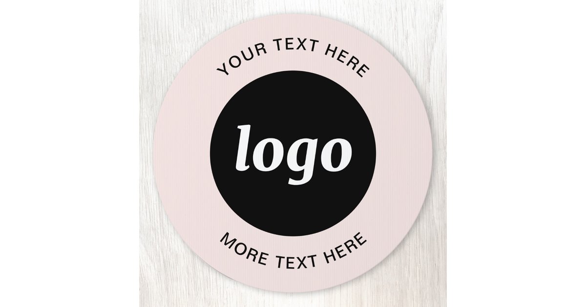 Simple Logo with Text Blush Pink Business Branding Sign | Zazzle