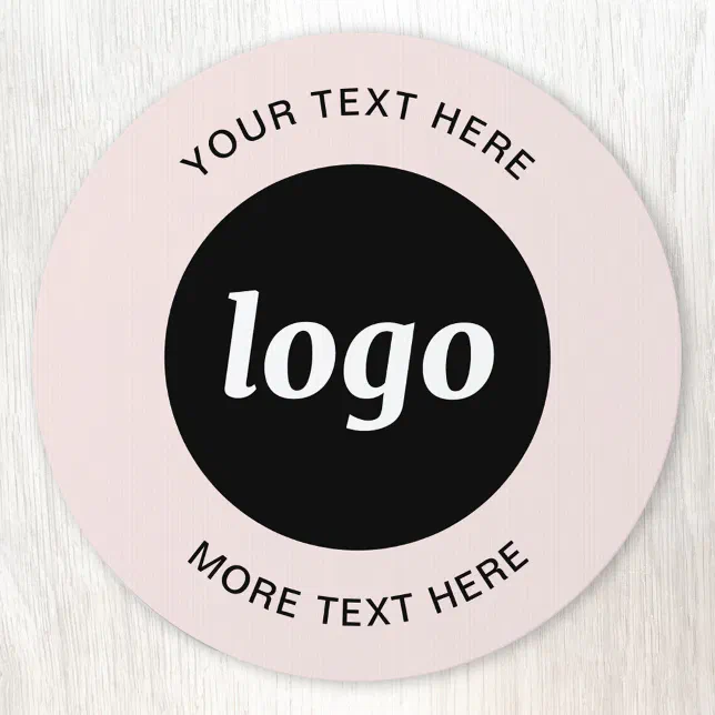 Simple Logo with Text Blush Pink Business Branding Sign | Zazzle