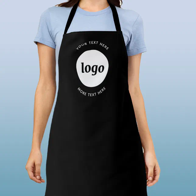Simple Logo With Text Business Apron | Zazzle