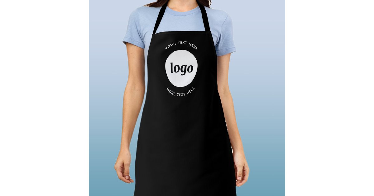 Simple Logo With Text Business Apron | Zazzle