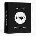 Simple Logo With Text Business Black Mini Binder | Zazzle