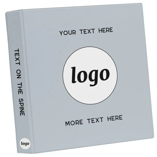 Simple Logo With Text Business Blue 3 Ring Binder | Zazzle