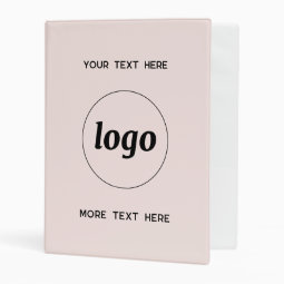 Simple Logo With Text Business Blush Pink Mini Binder | Zazzle