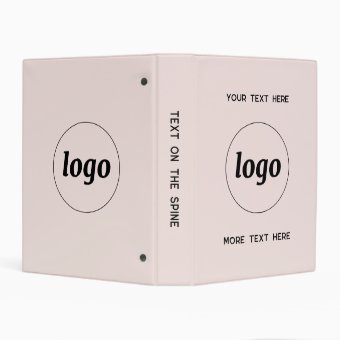 Simple Logo With Text Business Blush Pink Mini Binder | Zazzle