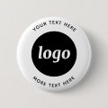 Simple Logo With Text Business Button | Zazzle