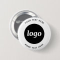 Simple Logo With Text Business Button | Zazzle