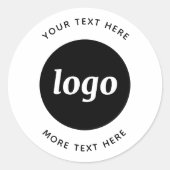 Simple Logo With Text Business Classic Round Sticker | Zazzle
