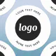 Simple Logo With Text Business Classic Round Sticker | Zazzle