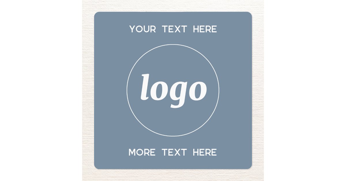 Simple Logo With Text Business Dusty Blue Labels | Zazzle