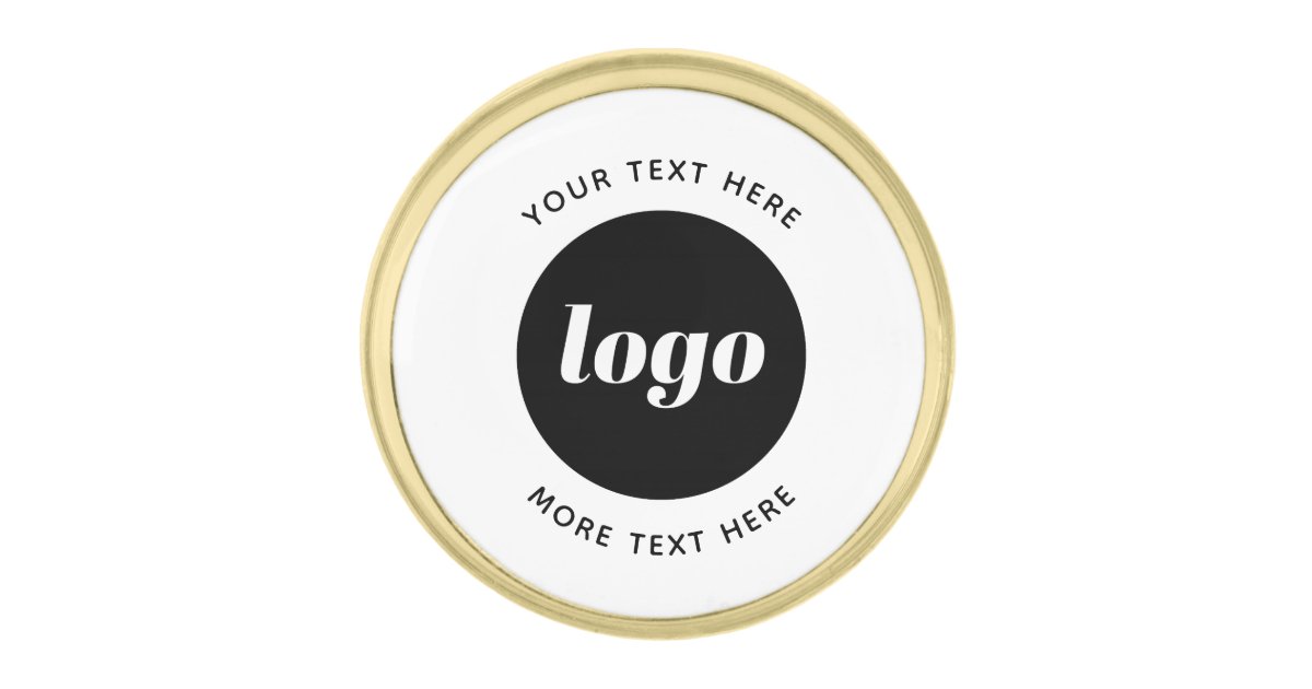 Simple Logo With Text Business Gold Finish Lapel Pin | Zazzle