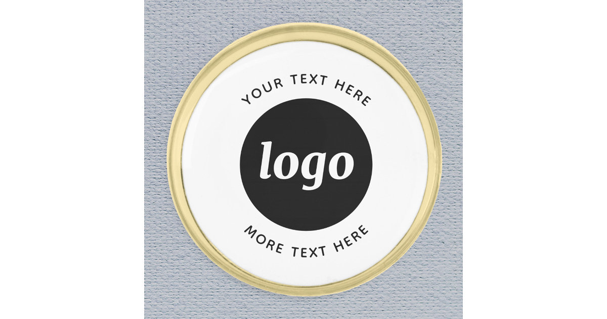 Simple Logo With Text Business Gold Finish Lapel Pin | Zazzle