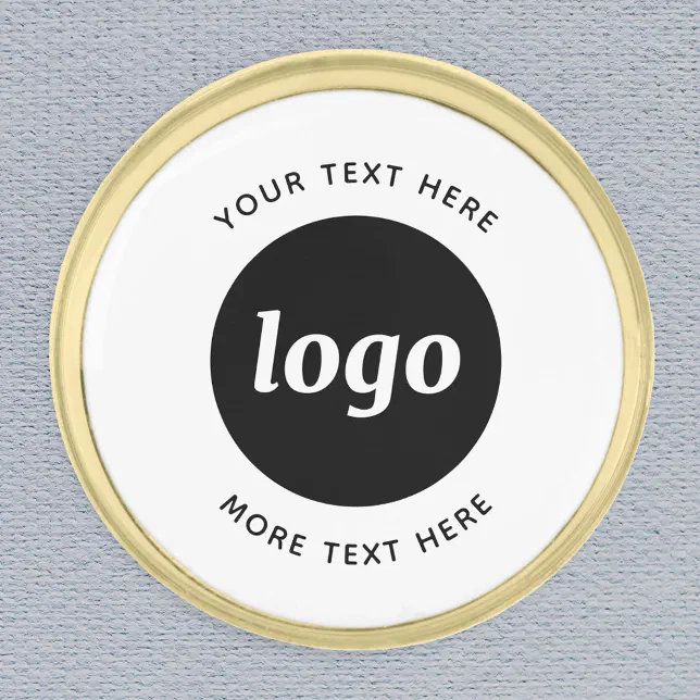 Simple Logo With Text Business Gold Finish Lapel Pin | Zazzle