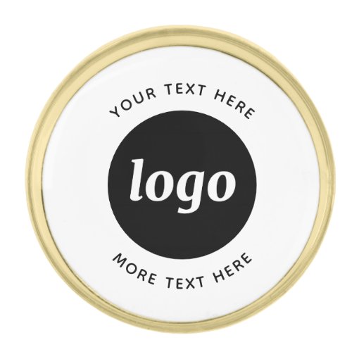 Simple Logo With Text Business Gold Finish Lapel Pin | Zazzle