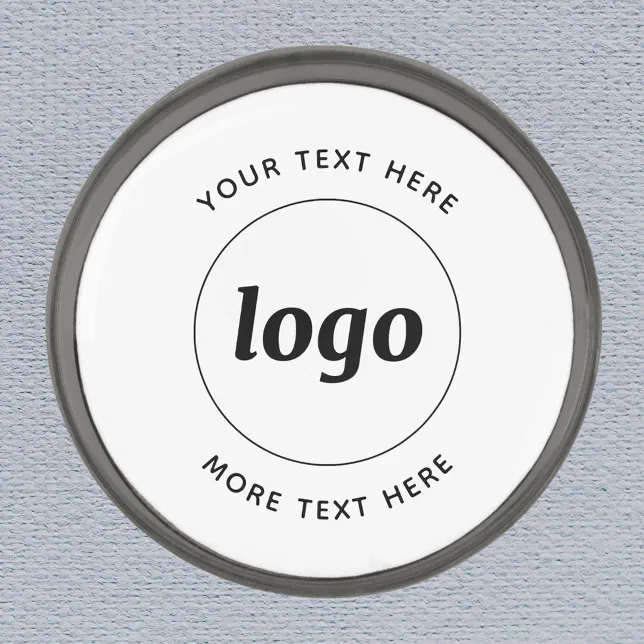 Simple Logo With Text Business Gunmetal Finish Lapel Pin | Zazzle
