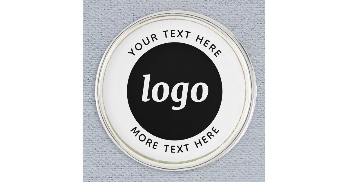 Simple Logo With Text Business Lapel Pin | Zazzle