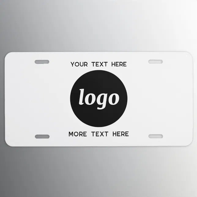 Simple Logo With Text Business License Plate | Zazzle