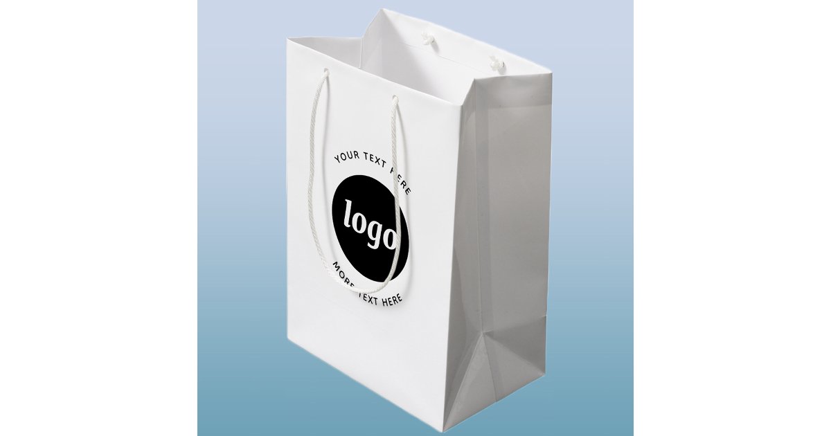 Simple Logo With Text Business Medium Gift Bag | Zazzle