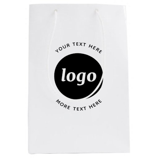 Simple Logo With Text Business Medium Gift Bag | Zazzle