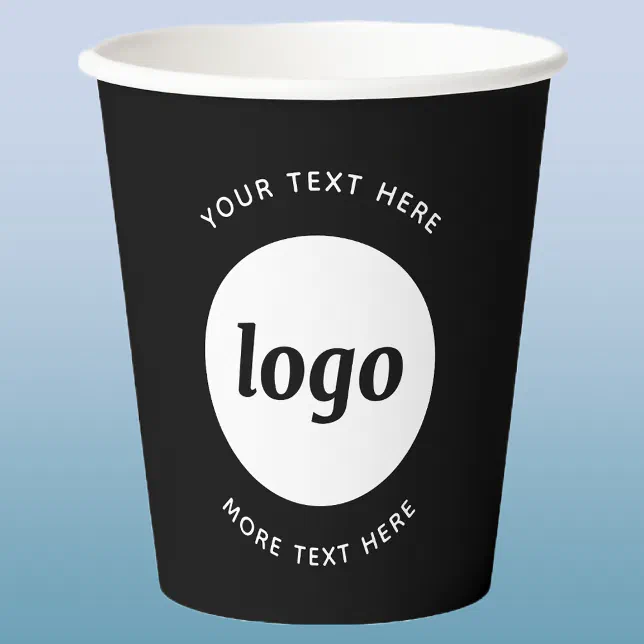 Simple Logo With Text Business Paper Cups | Zazzle