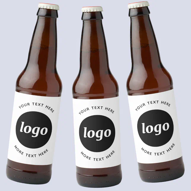 Simple Logo With Text Business Promotional Beer Bottle Label | Zazzle