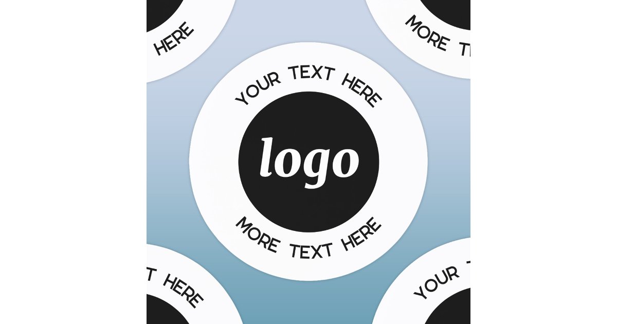 Simple Logo With Text Business Promotional Classic Round Sticker | Zazzle