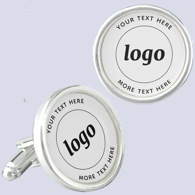 Simple Logo With Text Business Promotional Cufflinks | Zazzle