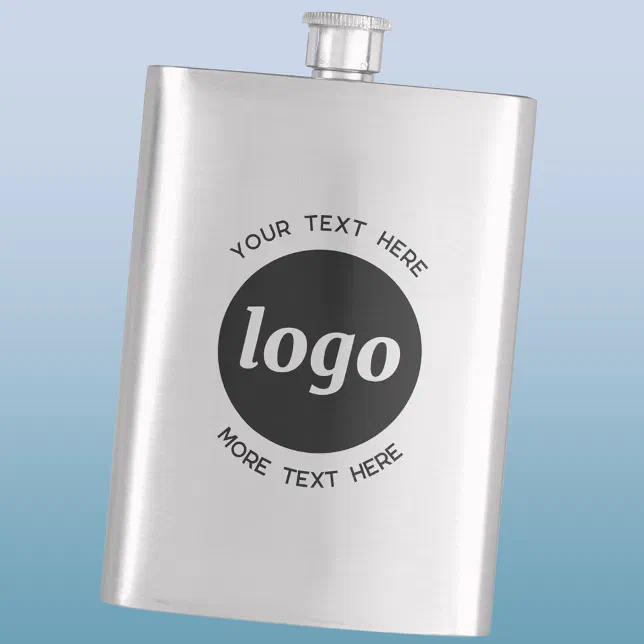 Simple Logo With Text Business Promotional Flask | Zazzle