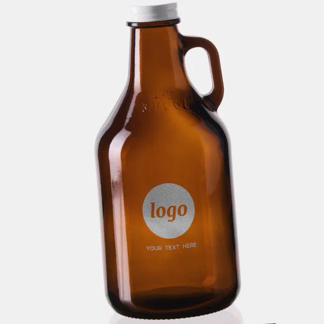 Simple Logo with Text Business Promotional Growler | Zazzle
