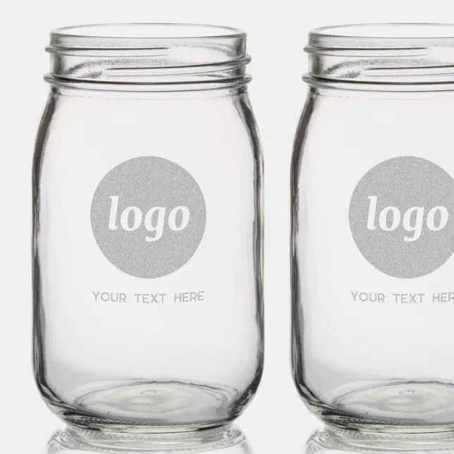 Simple Logo with Text Business Promotional Mason Jar | Zazzle